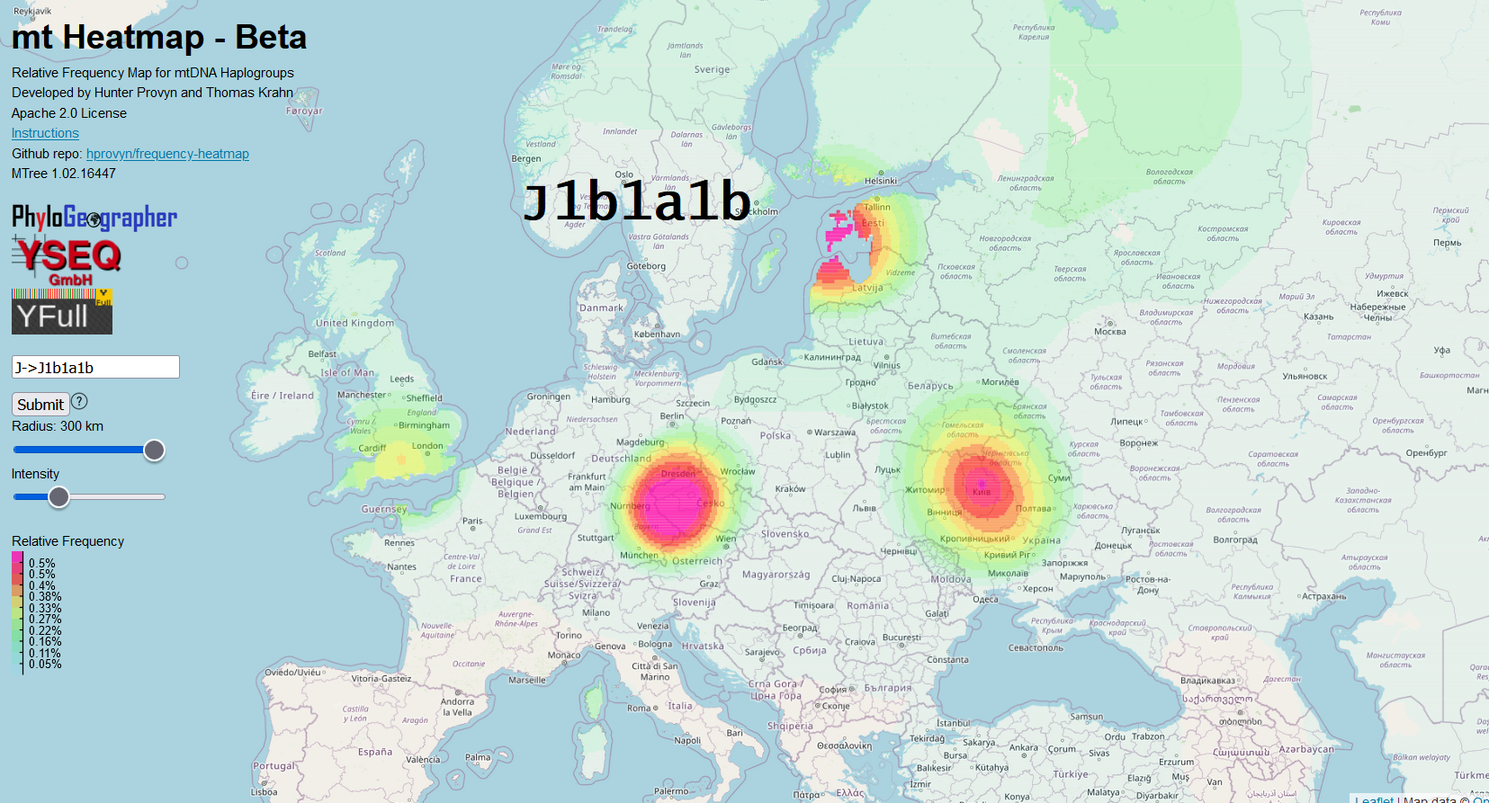 mtDNA Haplogroup J1 Relative Frequency Maps – Mygrations