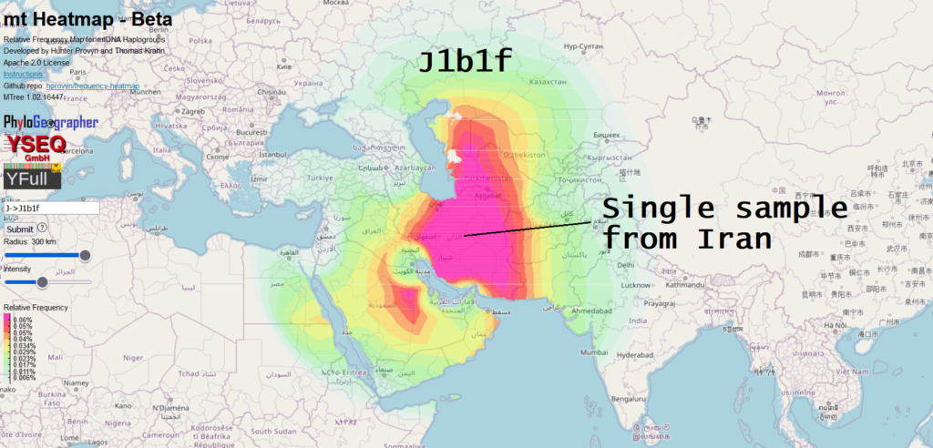 mtDNA Haplogroup J1 Relative Frequency Maps – Mygrations